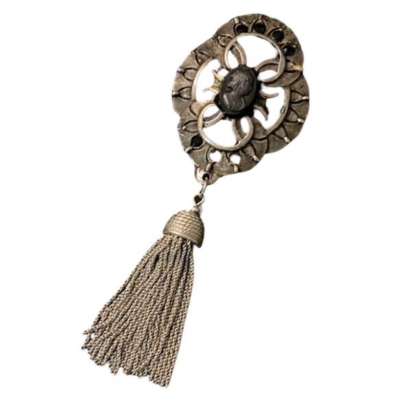 Vintage | Jewelry | Vintage Designer Jac Win Silver Black Crystal ...